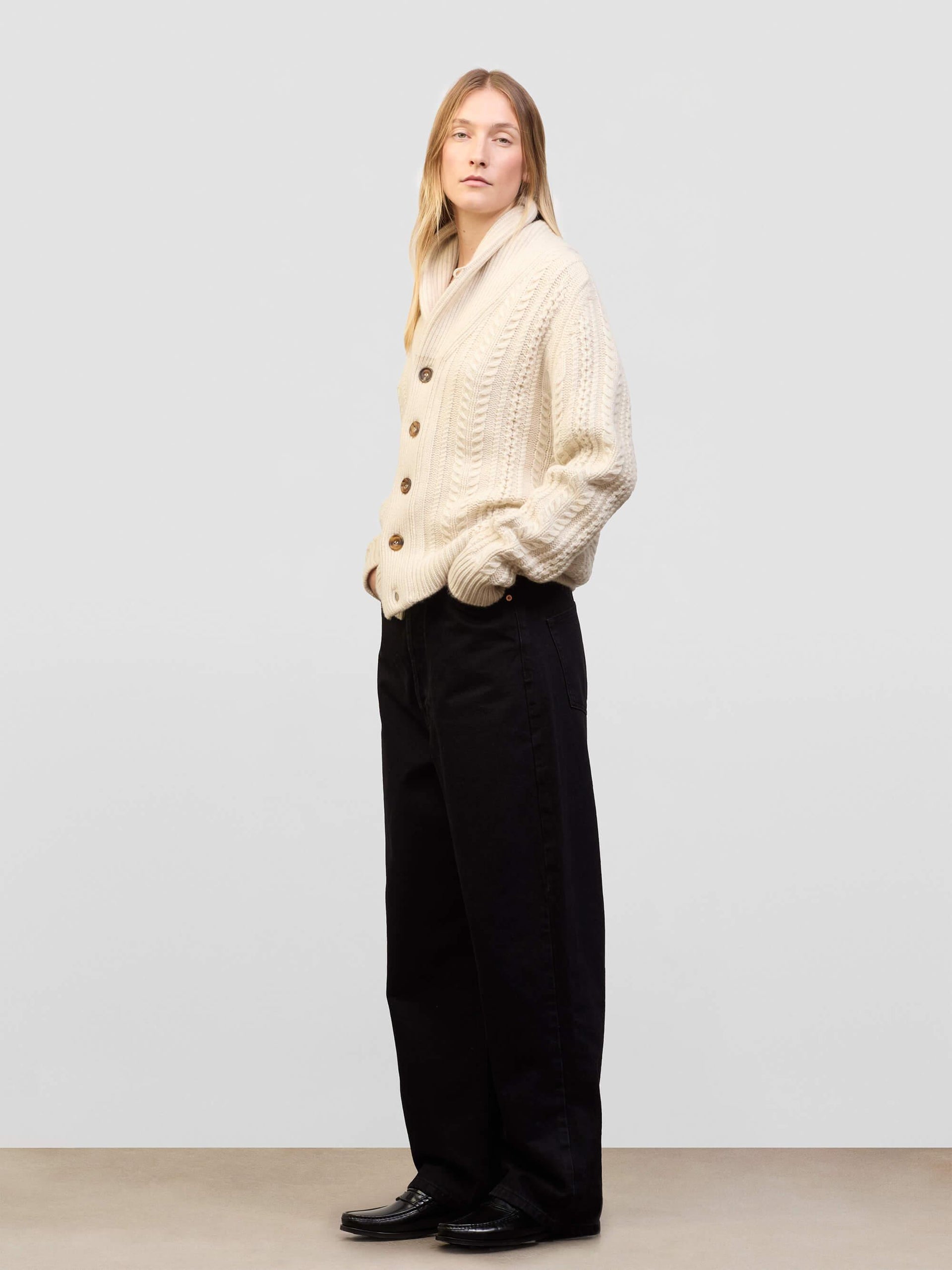Womens Aspen Bare Undyed Cashmere Knitted Cardigan | Begg x Co