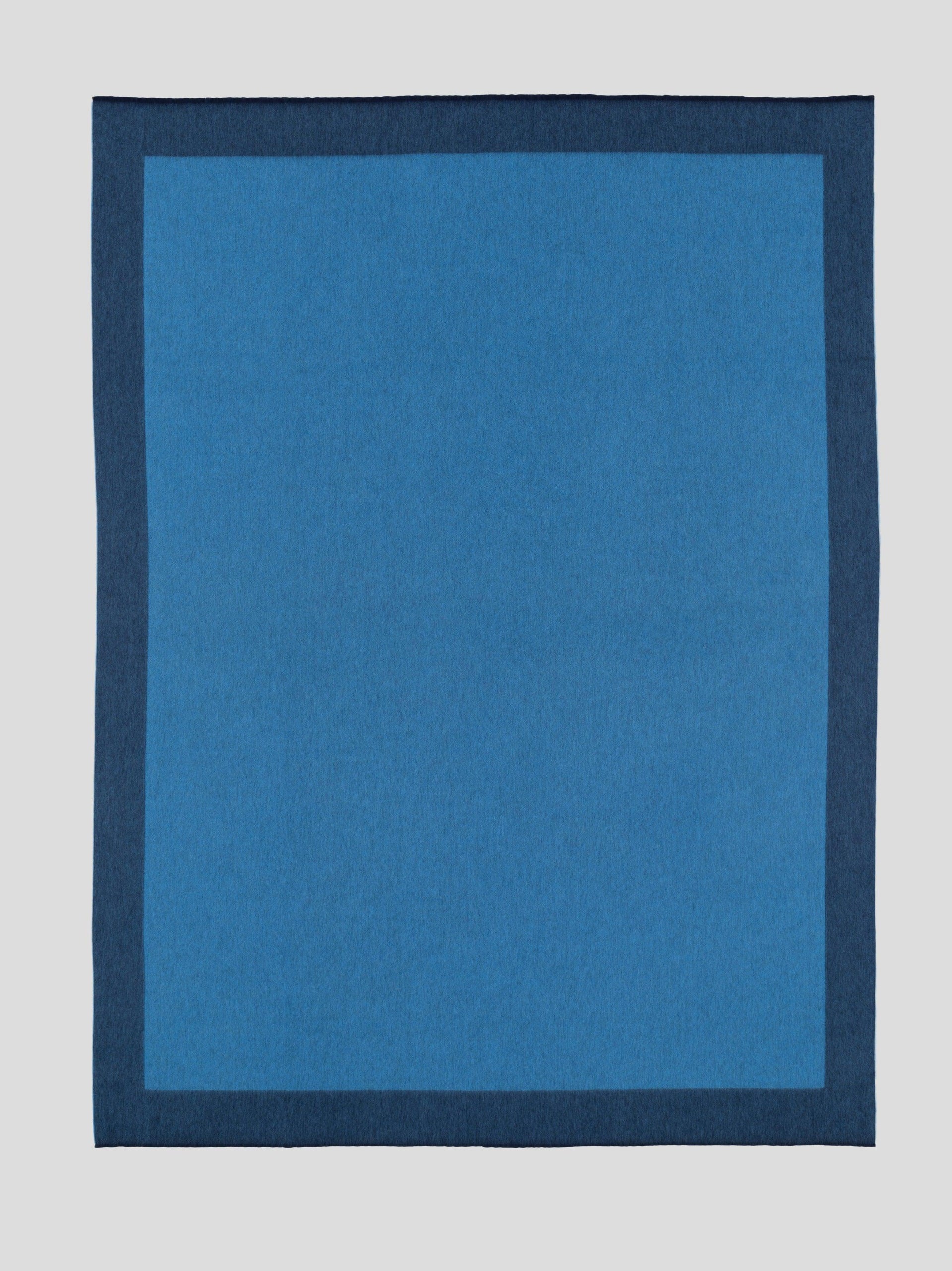 Arran Border Navy Azure Cashmere Blanket - Begg x Co